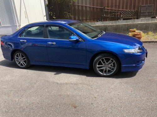 CL7 ホンダアコードを純正色のアークティックブルーパール（B507P）に外側のみの全塗装を行いました | 全塗装専門工場ボーラーズ